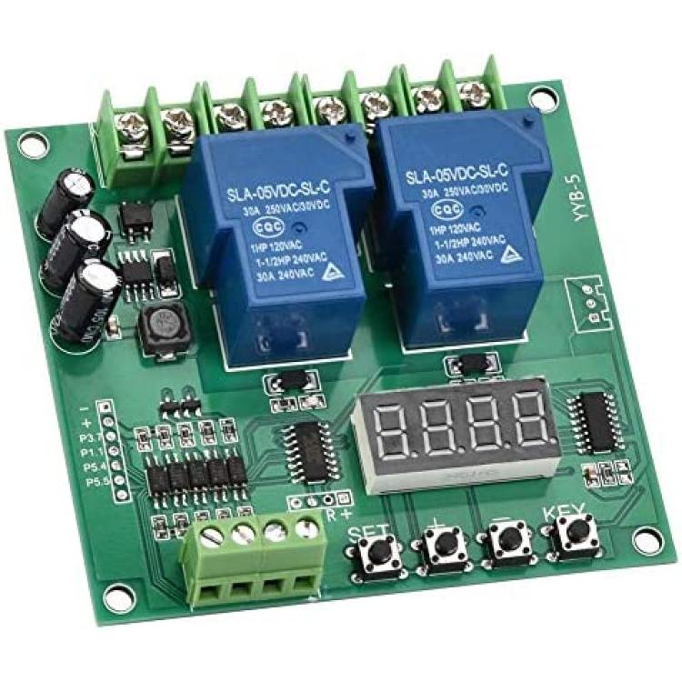 YYB-5 12v 24v Motor Forward/Reverse Control Board Two Relay Delay Timing Cycle Module Control ...