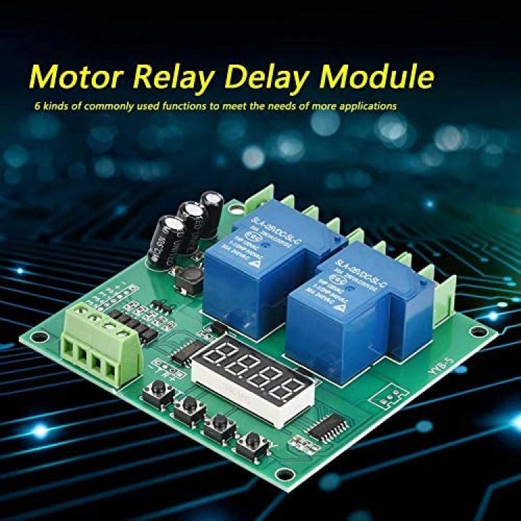 YYB-5 12v 24v Motor Forward/Reverse Control Board Two Relay Delay Timing Cycle Module Control ...